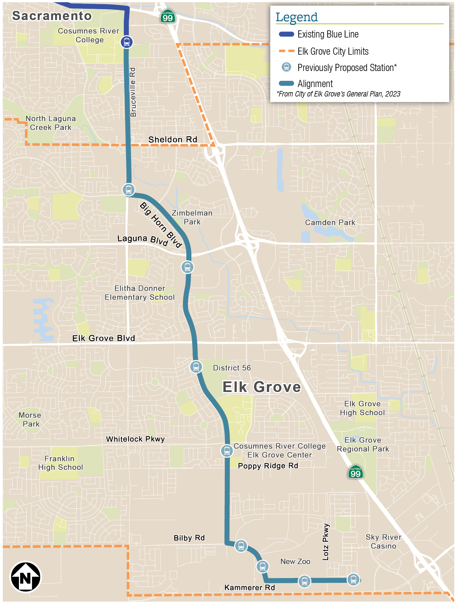 SacRT Light Rail Blue Line/Bus Rapid Transit Implementation Plan